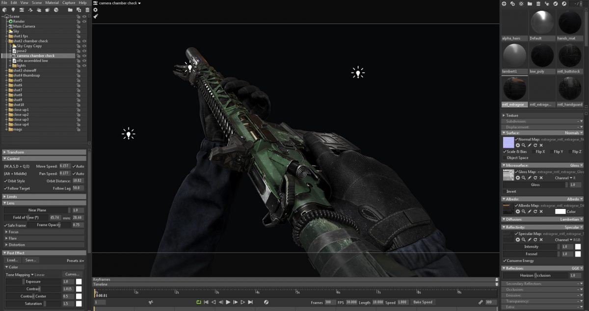 Presenting First Person View Weapons in Toolbag | Marmoset